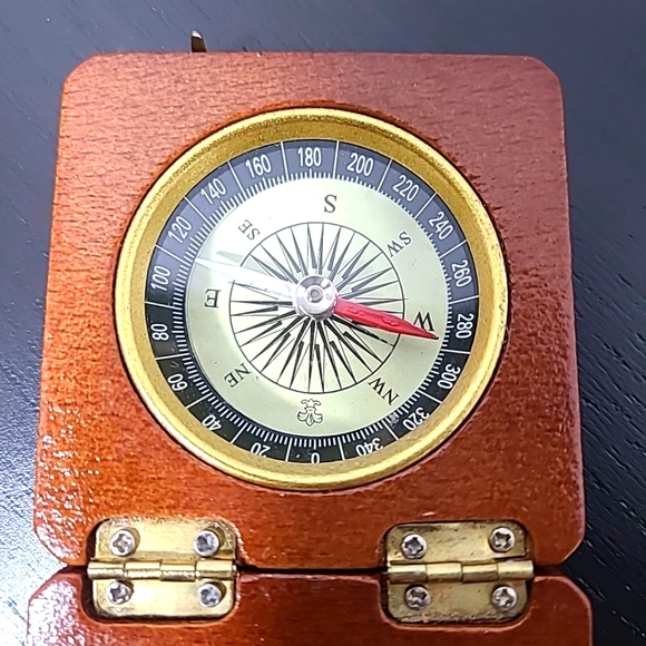 unbranded | Office | Maritime Navigation Compass Wood Box With Hinged ...
